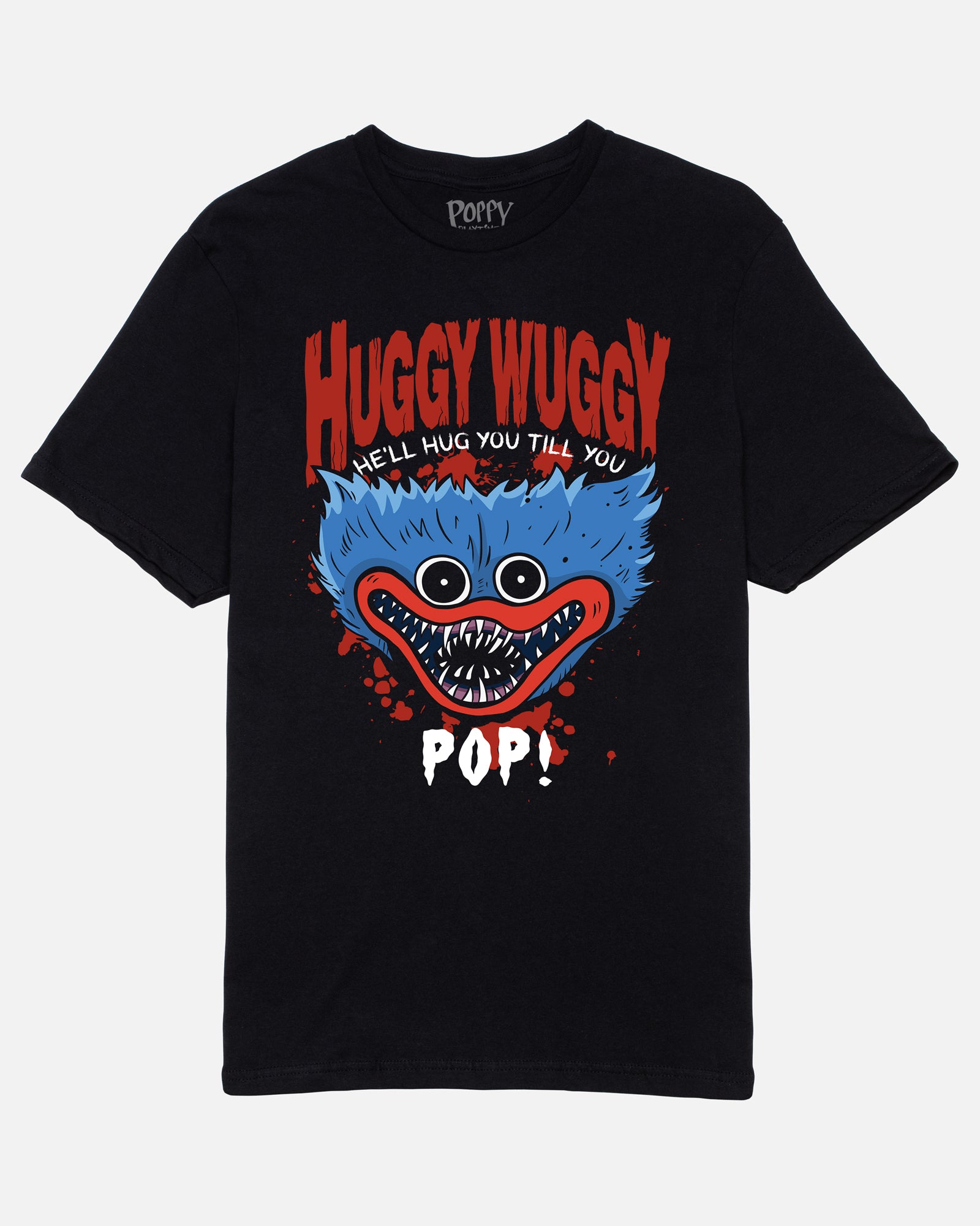 Huggy Wuggy "He'll Hug You Till You Pop!" Tee – Poppy Playtime Official ...