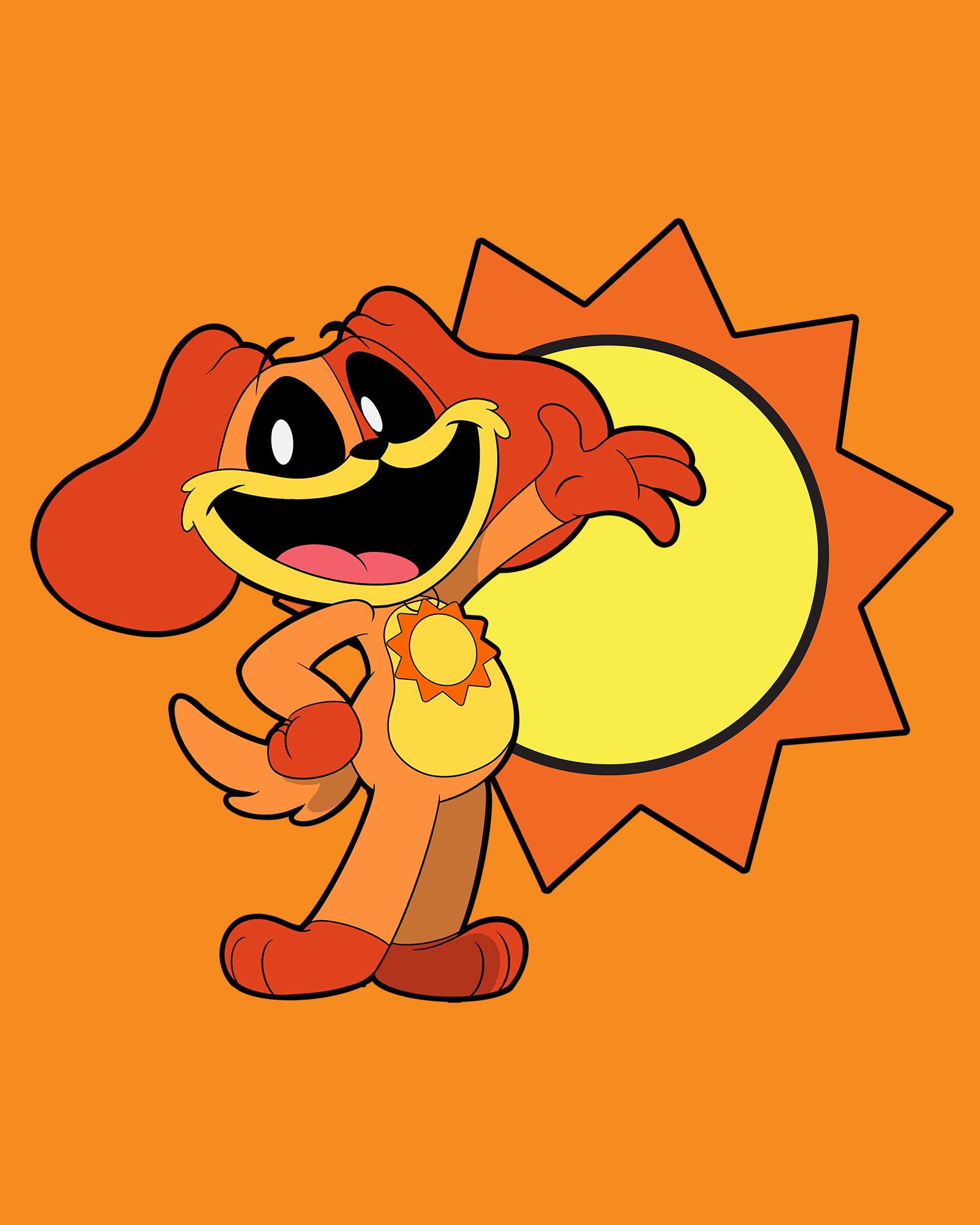DogDay Cartoon Sun Orange Tee – Poppy Playtime Official Store