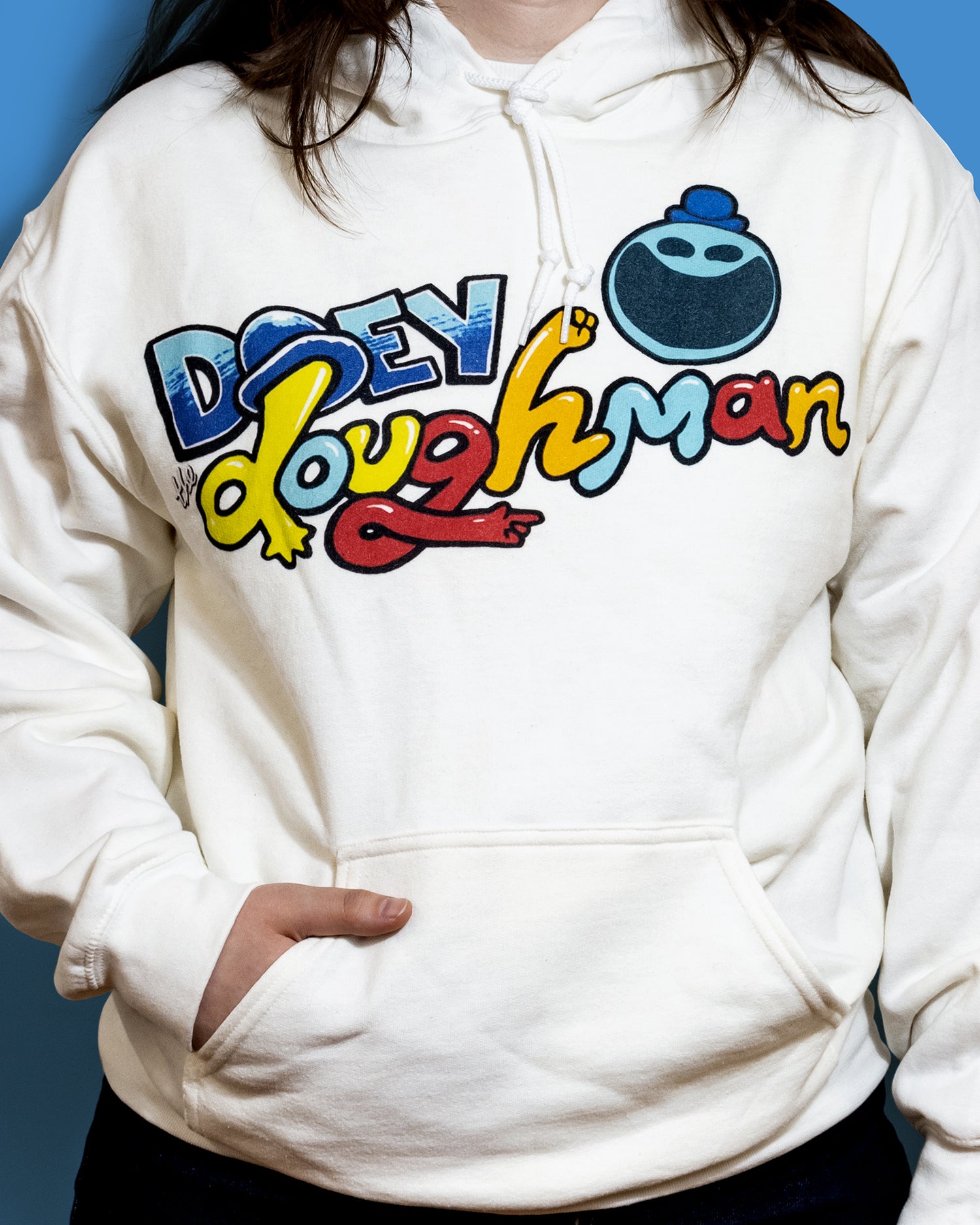 Doey The Doughman White Drawstring Hoodie – Poppy Playtime Official Store